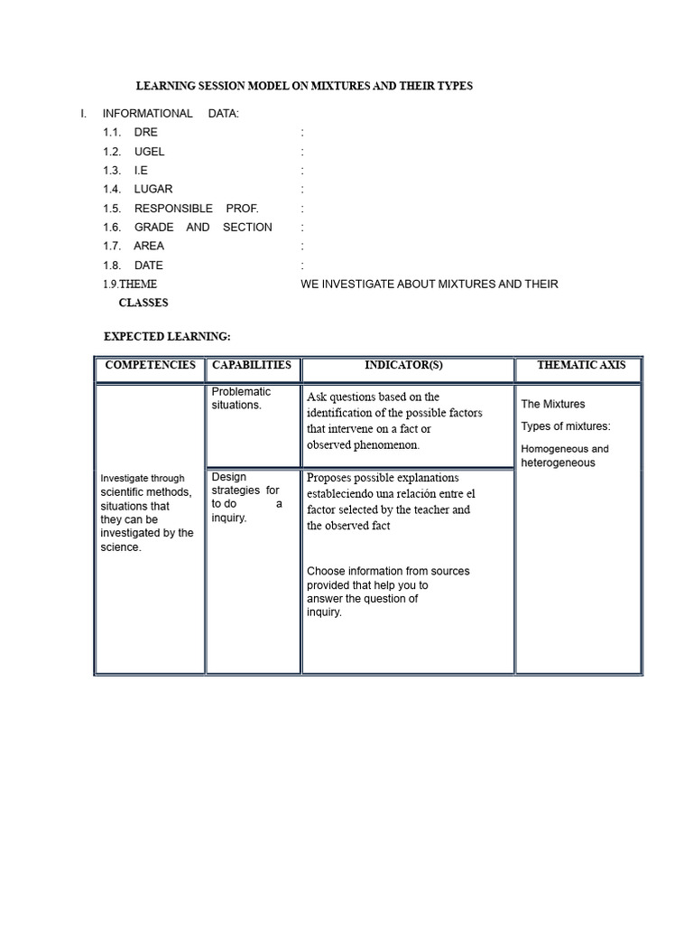 Learning Session Model On Mixtures and Their Types | PDF | Mixture ...