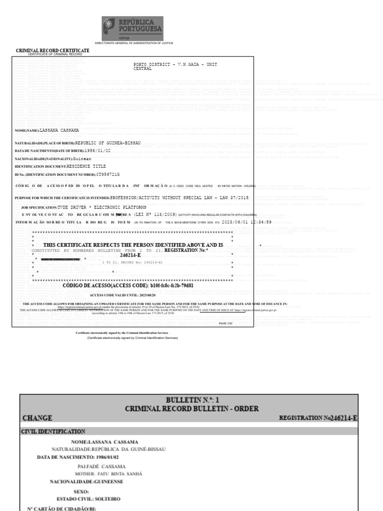 Criminal Record Certificate | PDF | Criminal Record | Criminal Law