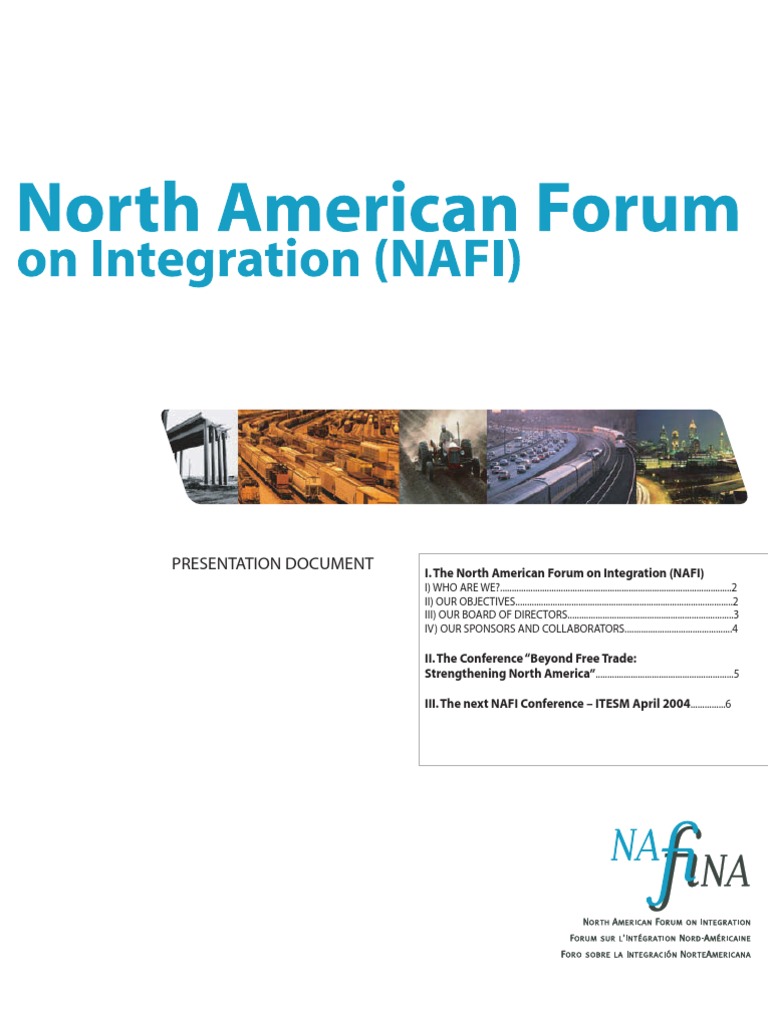 Presentation Document: I. The North American Forum On Integration (NAFI ...