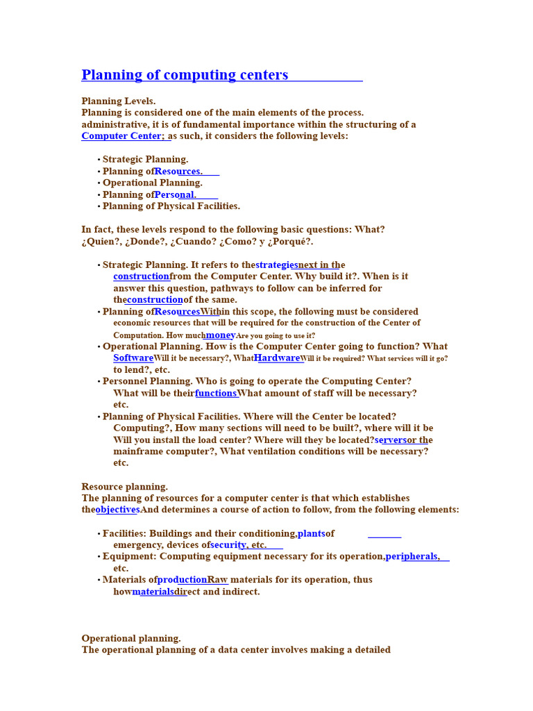 Computer Center Planning Essentials | PDF | Software | Crimes