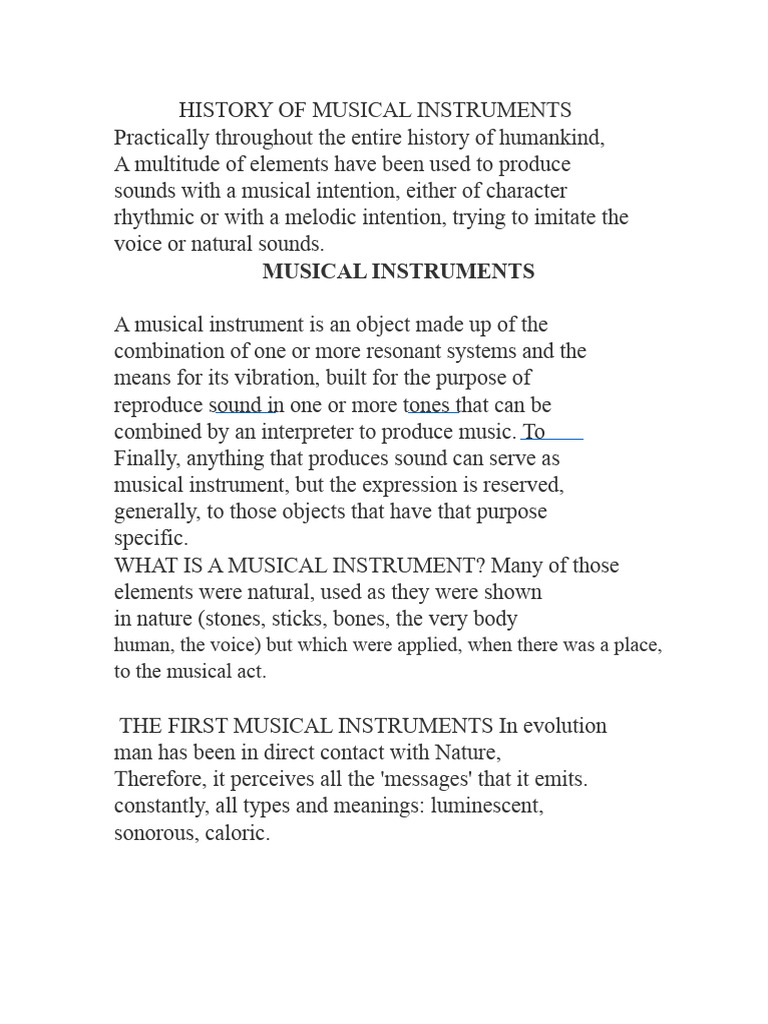 Evolution of Musical Instruments | PDF