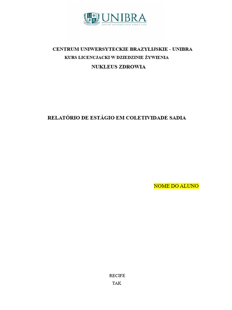 Model Raportu Uan | PDF