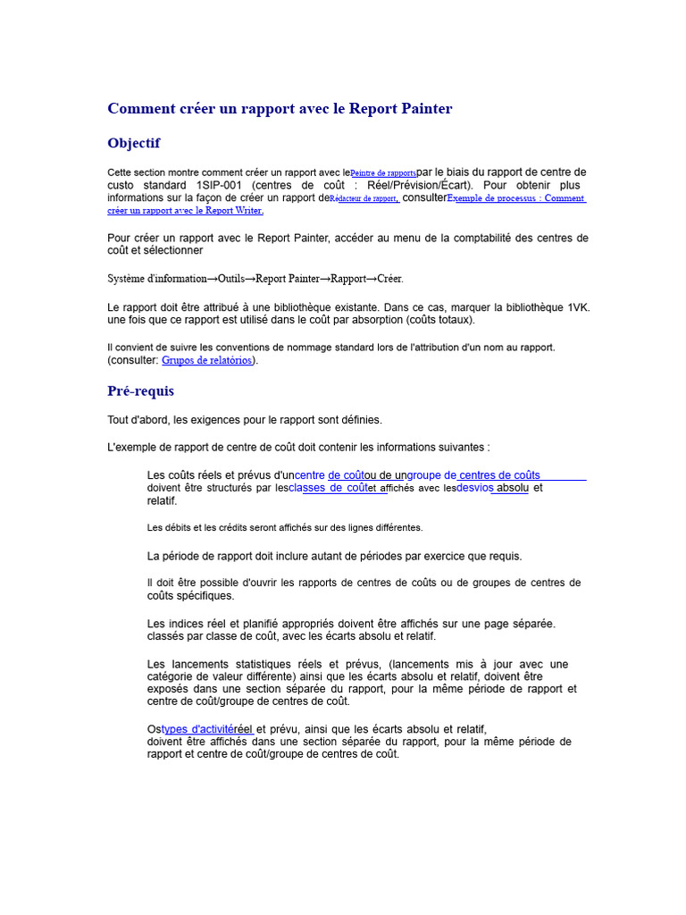 Créer un rapport avec Report Painter | PDF | Mise en page | Comptabilité