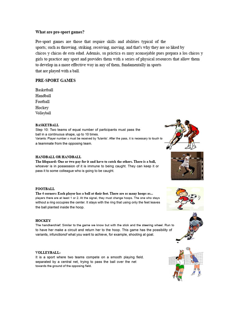 What Are Pre-Sport Games | PDF