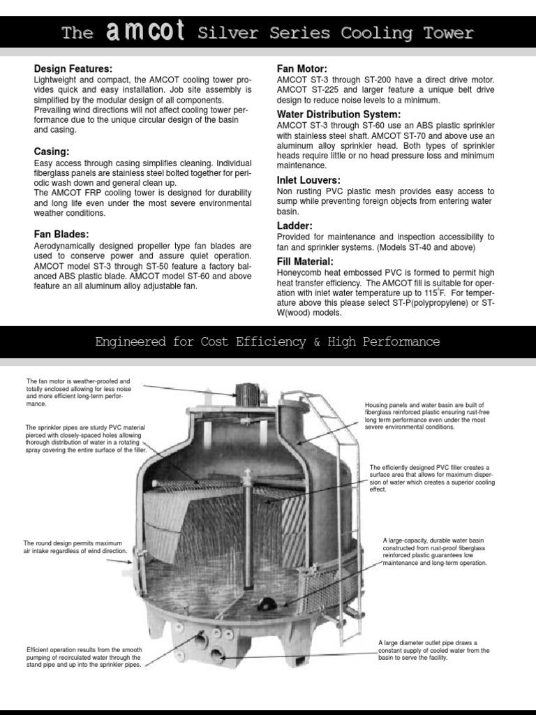 Amcot Cooling Towers-1 PDF | PDF | Pipe (Fluid Conveyance) | Propeller