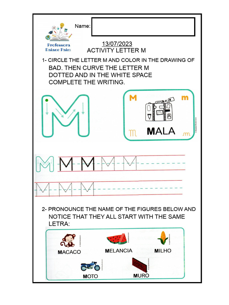 Activity Letter M | PDF | Linguistics