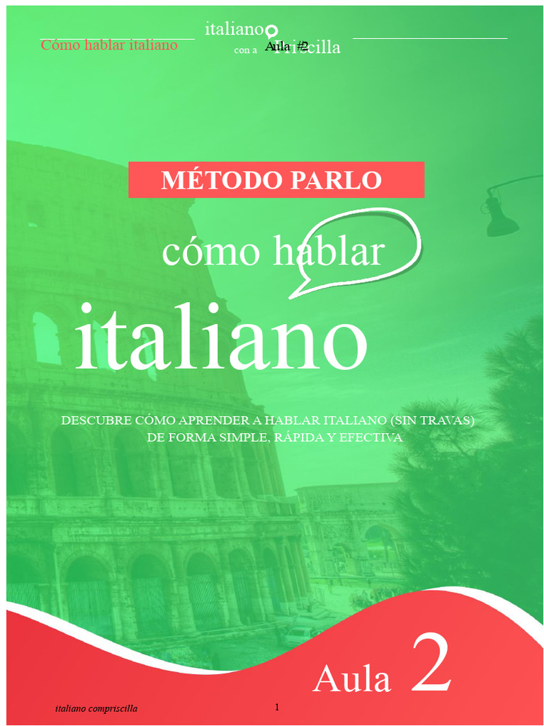Método Parlo. Cómo Hablar Italiano Autor Italiano Con Priscilla | PDF ...