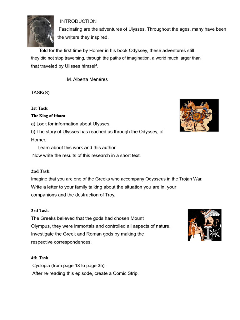 Ulysses: Epic Tasks and Adventures | PDF | Odyssey | Odysseus