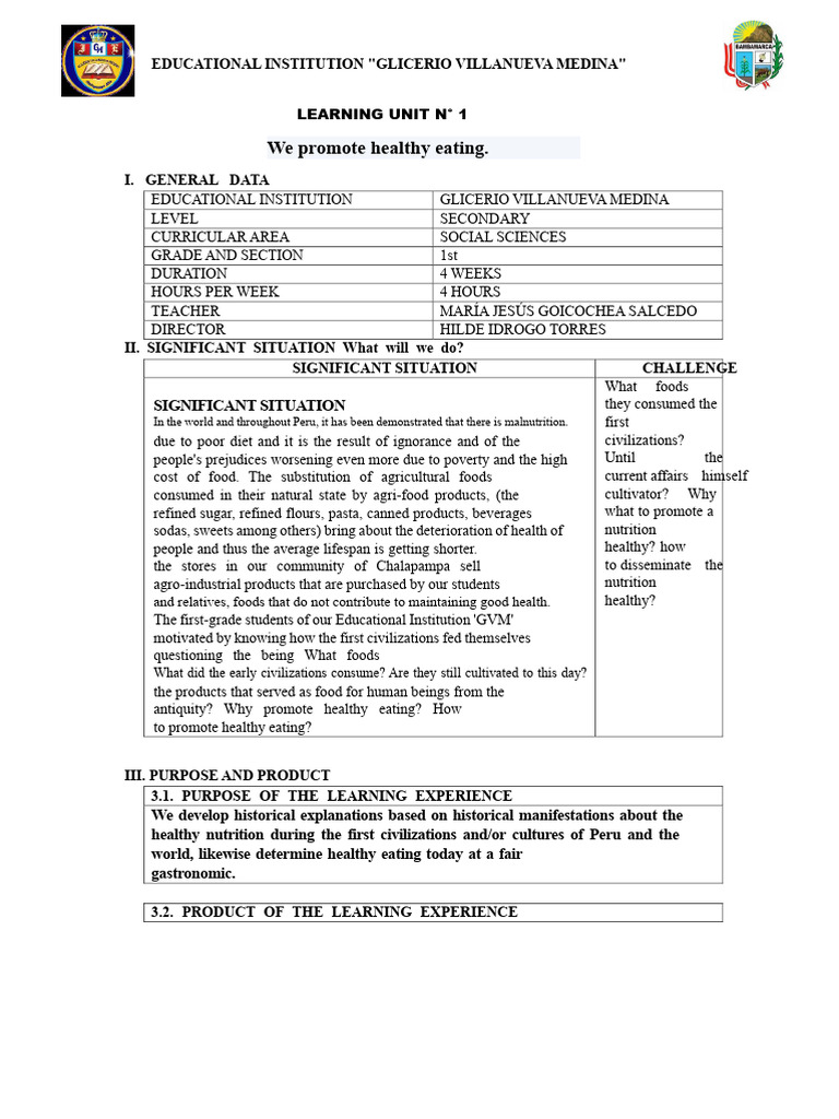 LEARNING UNIT No. 1 CCSS 1st | PDF | Learning | Civilization