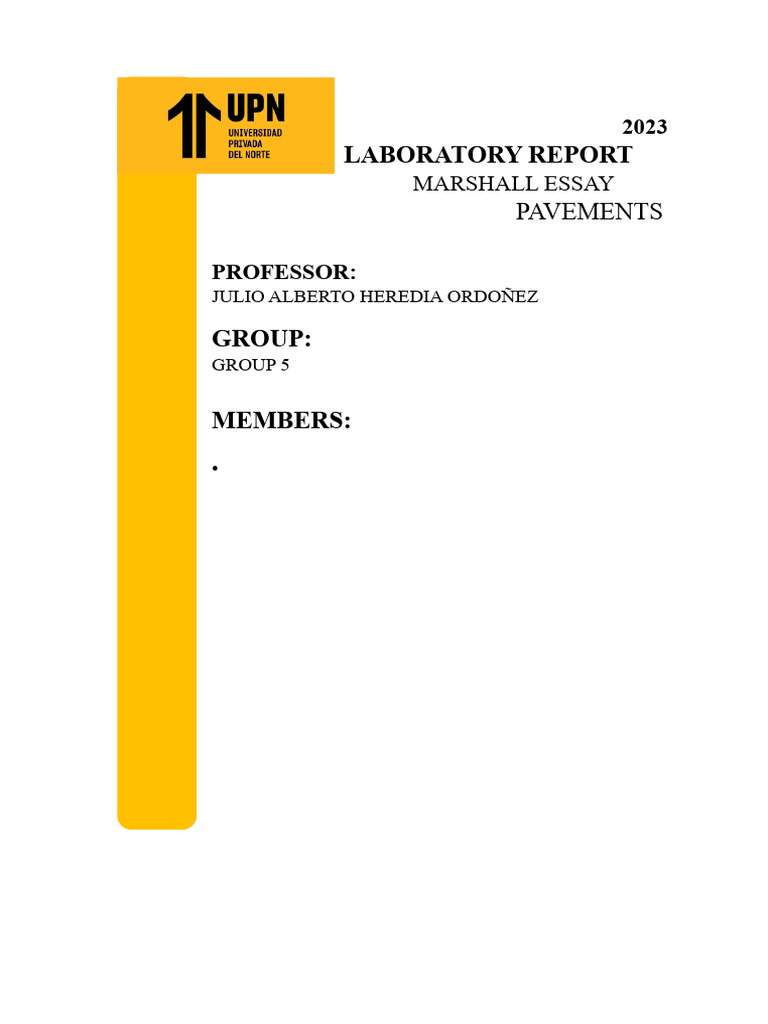 Marshall Pavements Report | PDF | Deformation (Engineering) | Road Surface