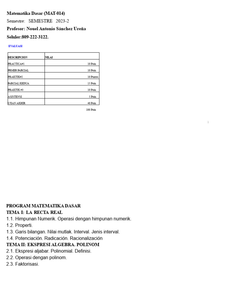 Teori Dan Contoh Unit I Semester 2023-2 | PDF