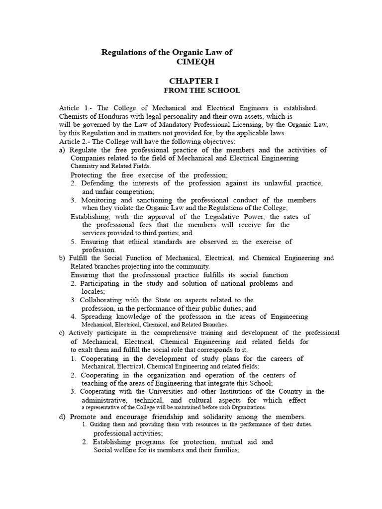 Regulation Organic Law-CIMEQH | PDF | United Nations General Assembly ...