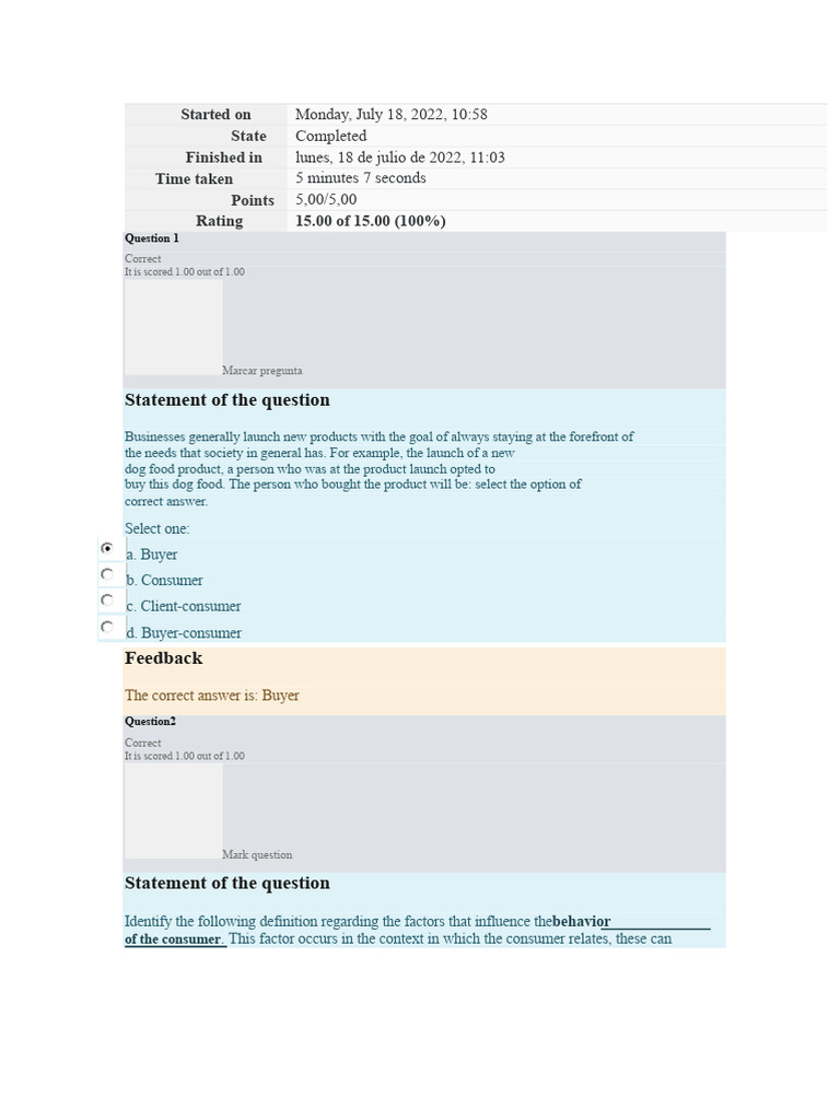 Consumer Behavior Questionnaire | PDF | Behavior | Social Psychology