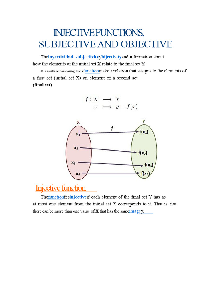 Injective, Surjective, and Bijective Functions | PDF