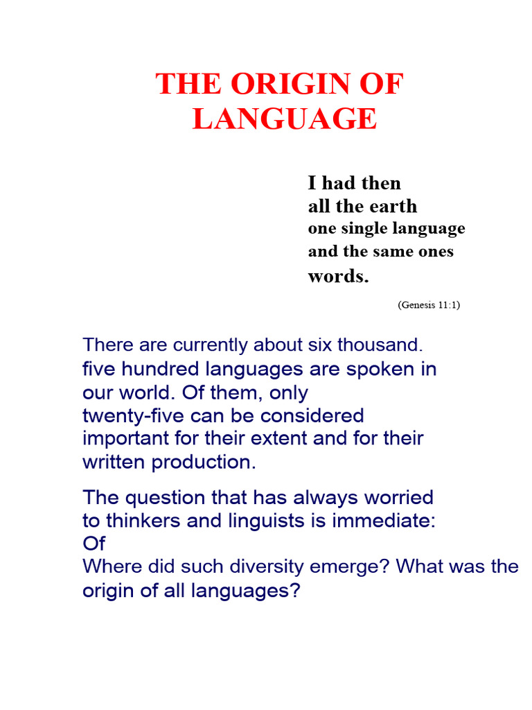 The Origin of Language | PDF | Origin Of Language | Science