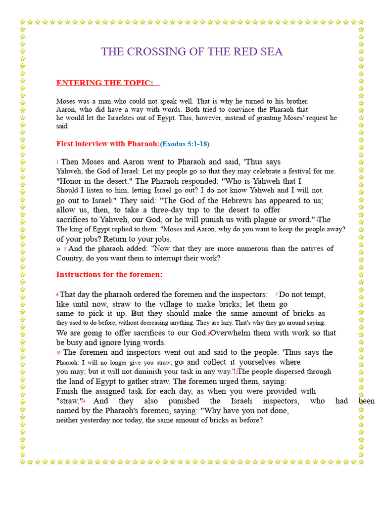 The Crossing of The Red Sea | PDF | The Exodus | Moses