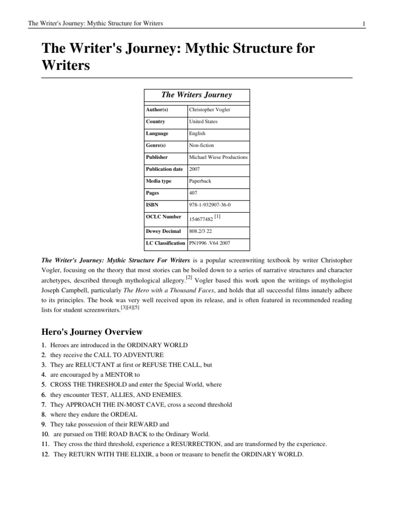 Wiki The Writer's Journey - Mythic Structure For Writers | PDF