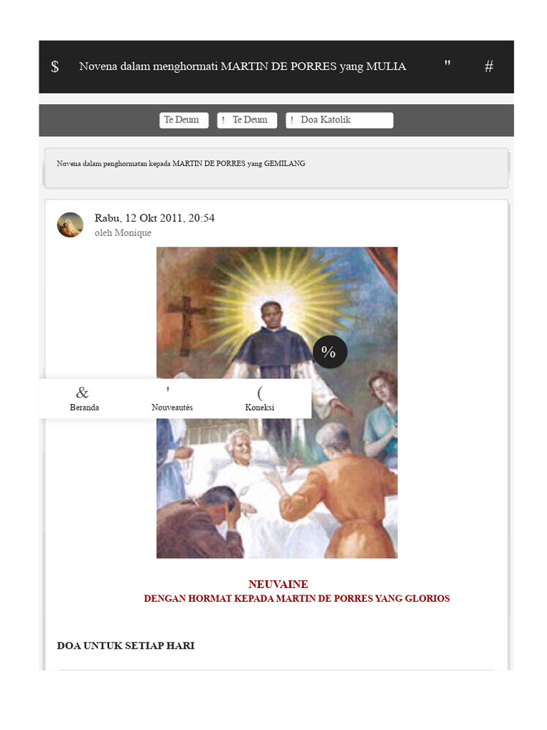 Novena untuk Santo Martin de Porres | PDF