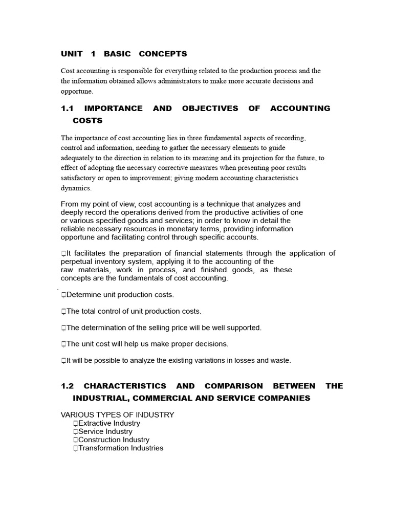 Unit 1 Historical Cost Systems | PDF | Cost Accounting | Cost Of Goods Sold