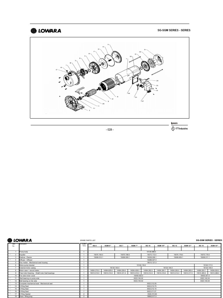 Lowara Pump Parts | PDF | Pump | Machines