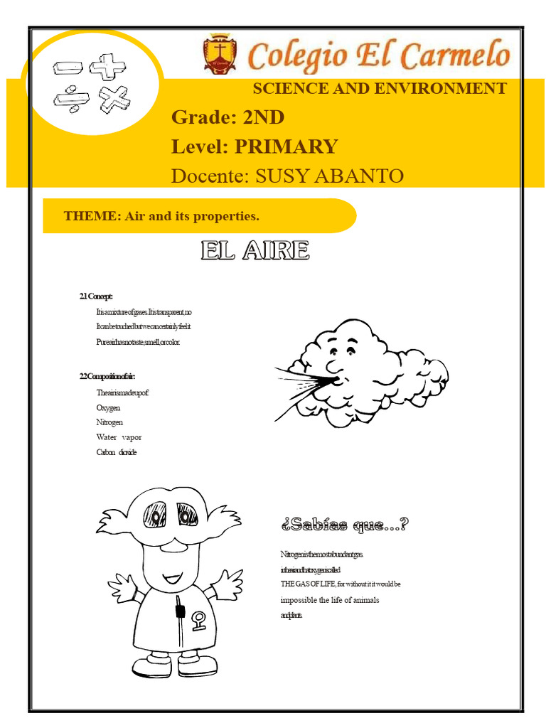 Properties of Air for 2nd Graders | PDF | Atmosphere Of Earth | Oxygen