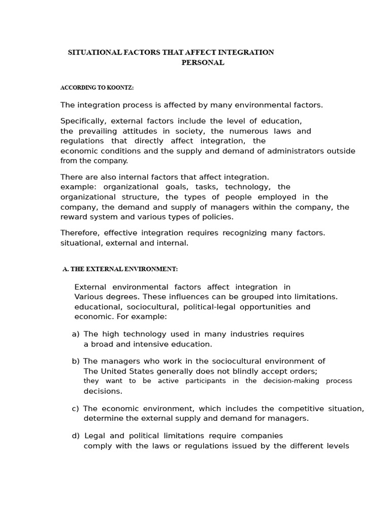 Factors Influencing Staff Integration | PDF | Employment | Human Resources