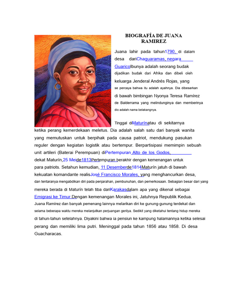 Juana Ramírez: Pahlawan Perang Kemerdekaan | PDF
