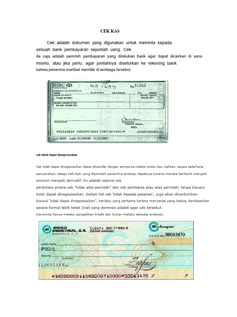 CHEQUE KAS.docx | PDF