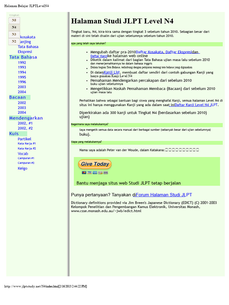 Halaman Belajar JLPT Level N4 | PDF