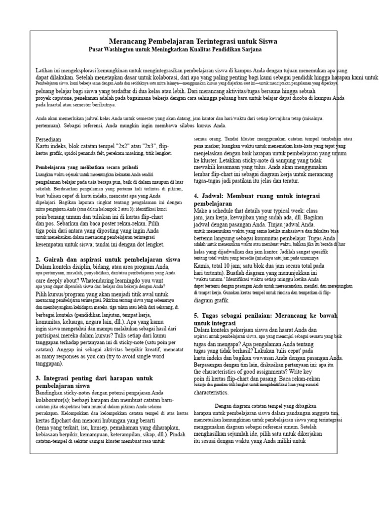 Merancang Pembelajaran Terintegrasi Untuk Siswa | PDF