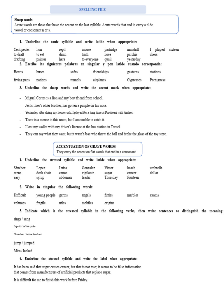 Spanish Accentuation Rules Explained | PDF | Stress (Linguistics) | Word