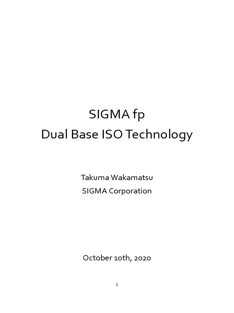 SIGMA FP Dual Base ISO Technology (En) | PDF | Exposure (Photography ...