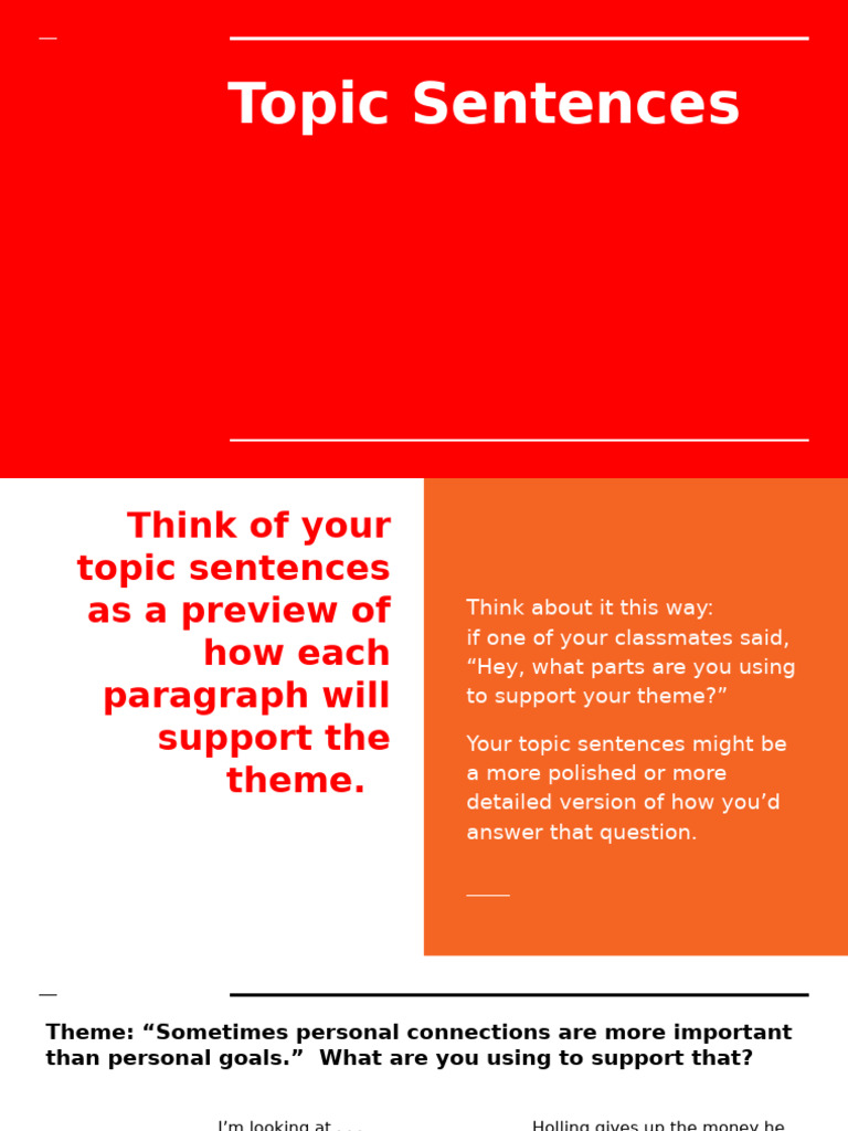 Topic Sentences | PDF