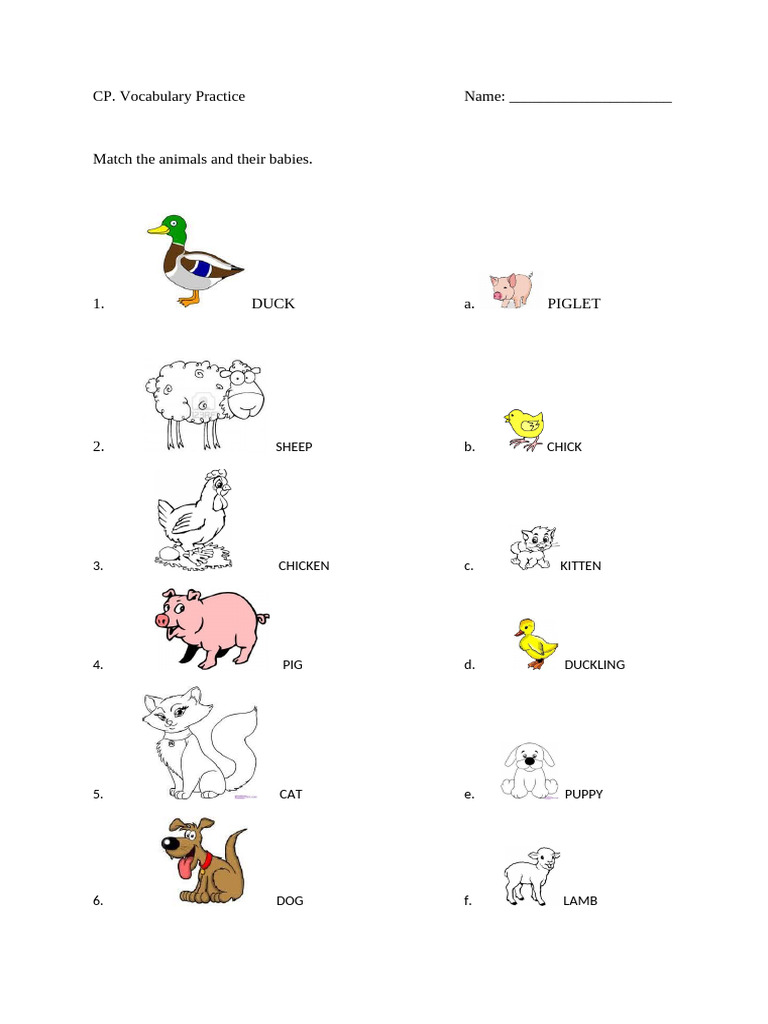 Farm Animals and Their Babies 43479 | PDF