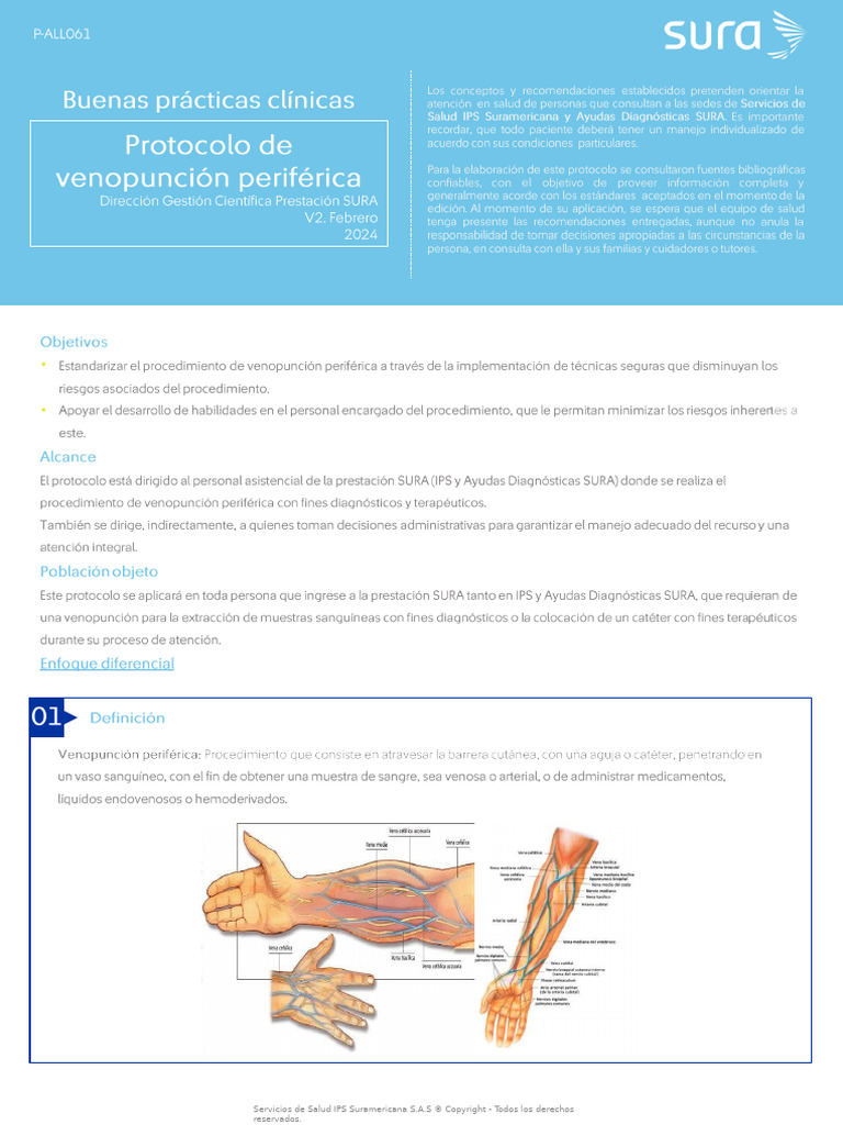 Protocolo Venopunción | PDF | Diagnostico medico | Patologia clinica