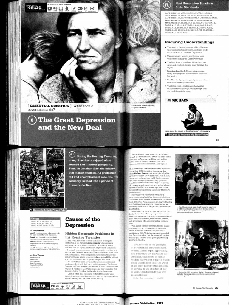 Topic 6 The Great Depression and The New Deal | PDF