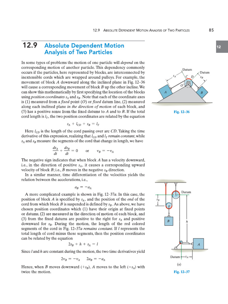 04 Absolute Dependent Motion + Relative-Motion | PDF