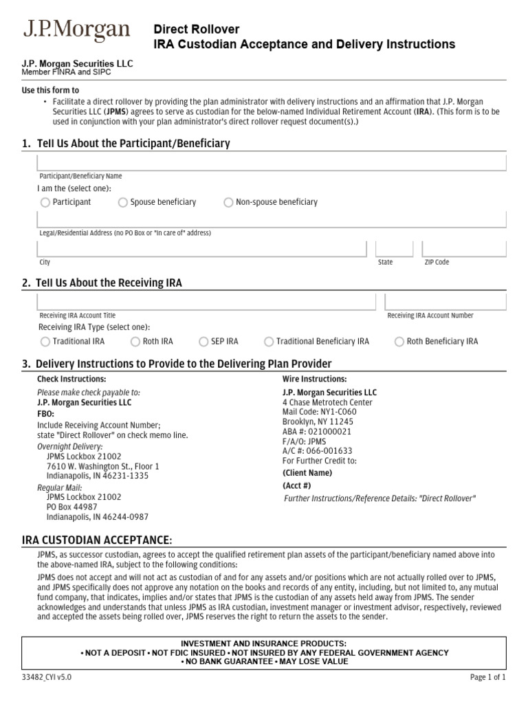 Ira Direct Rollover | PDF | Individual Retirement Account | Financial ...