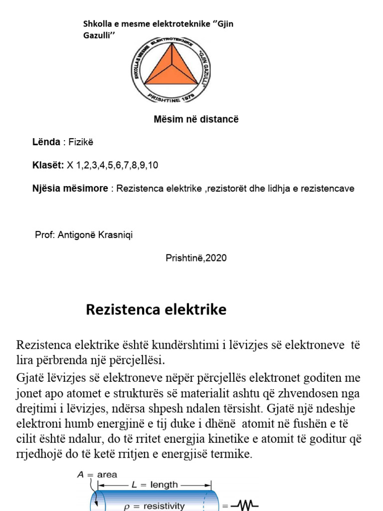 Rezistenca Elektrike, Rezistorët | PDF