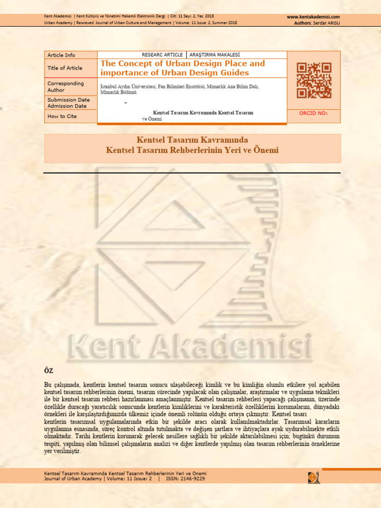 Kentsel Tasar M Kavram Nda Kentsel Tasar M Rehberlerinin Yeri Ve Nemi ...