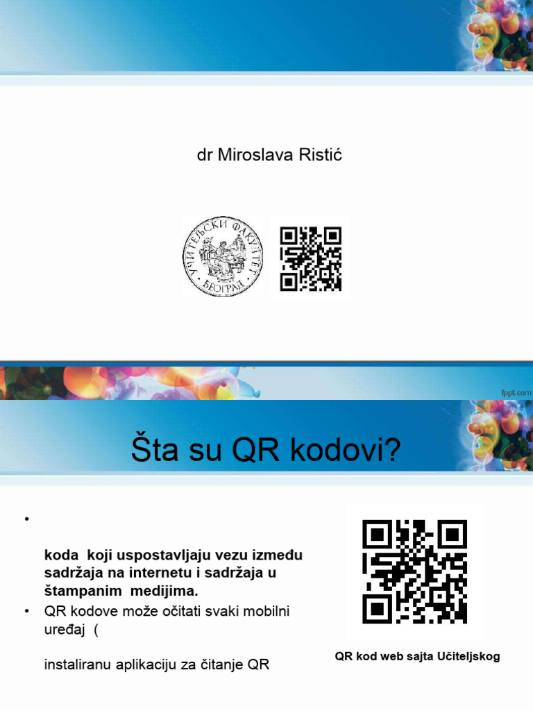 Poglavlje 4 Predavanje 3 - QR Kodovi U Obrazovanju | PDF