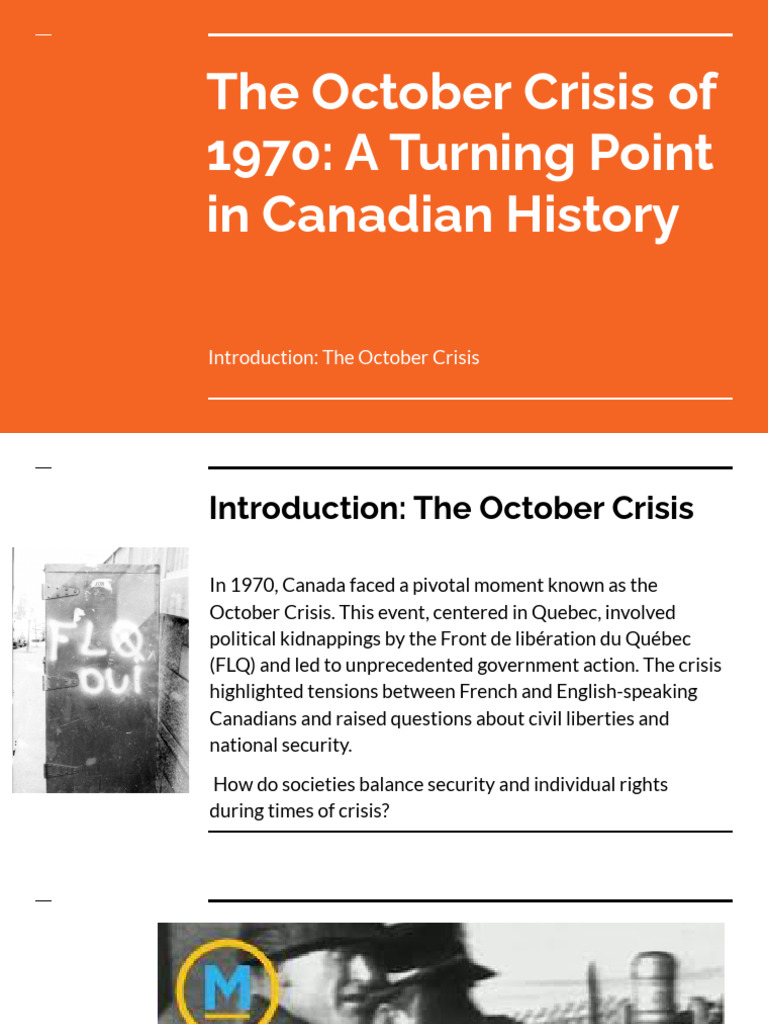 4.3 The October Crisis of 1970 - A Turning Point in Canadian History | PDF