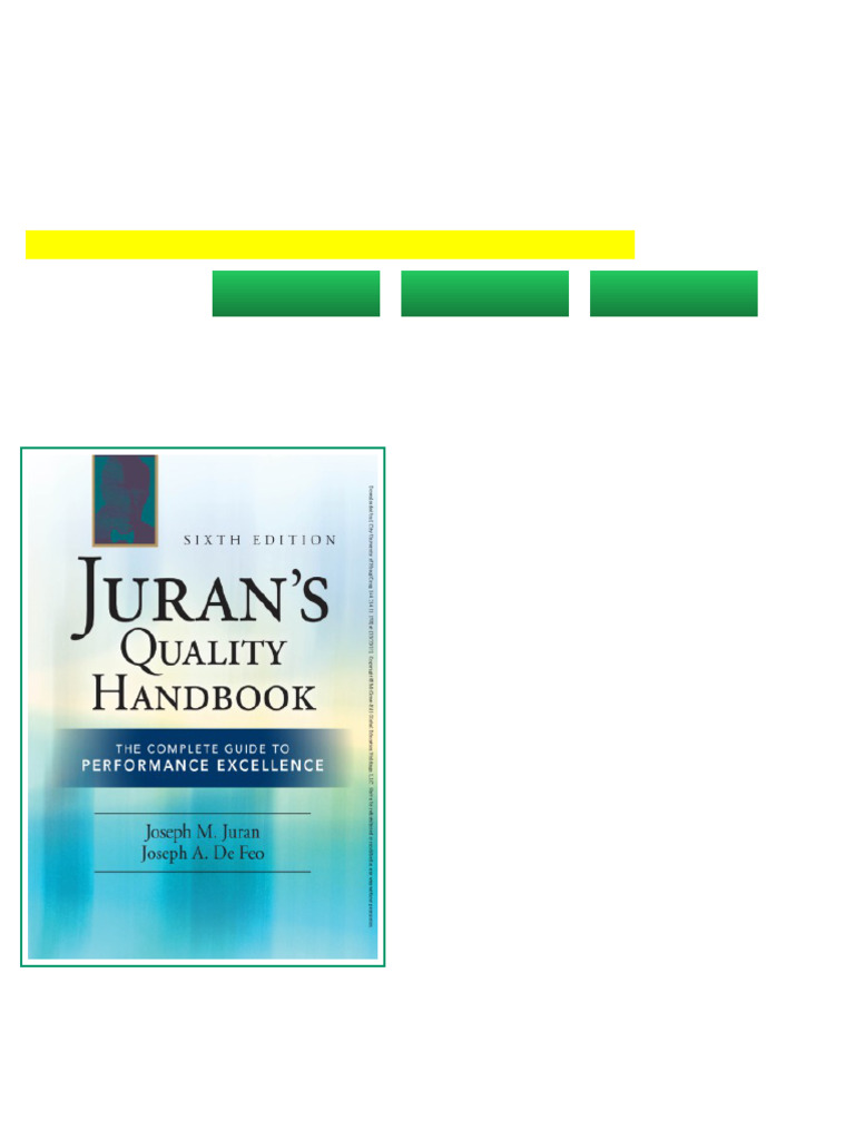 Juran s Quality Handbook 6th Edition Joseph M. Juran & Joseph A. De Feo ...