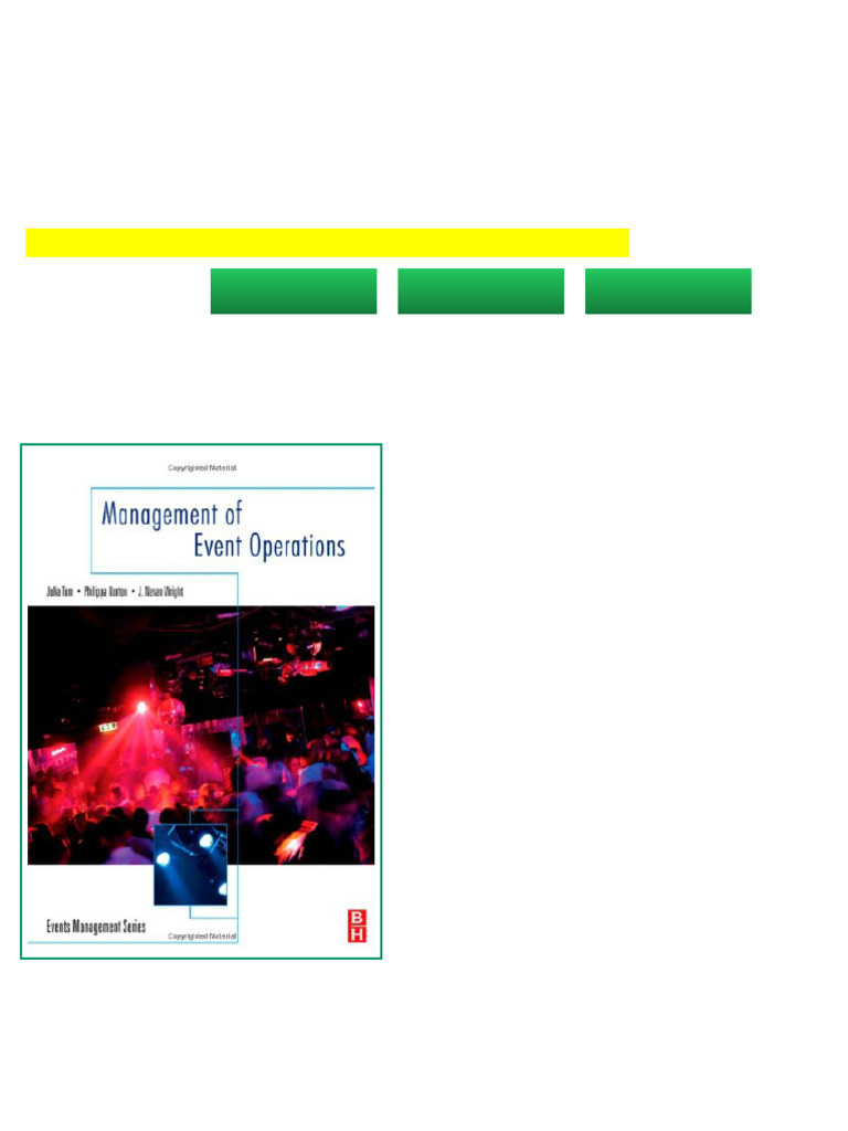 Management of Event Operations Events Management 1st Edition Julia Tum ...