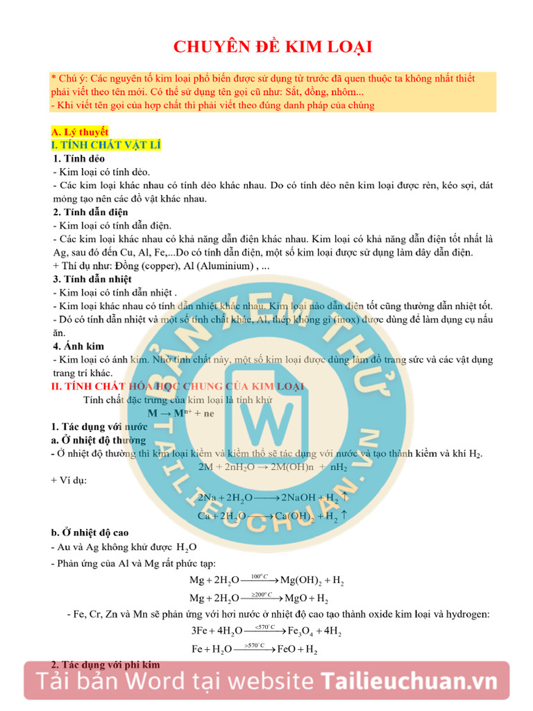 1. Chuyên Đề Kim Loại (Lý Thuyết + Bài Tập Cơ Bản) (File Hs).Image.marked._pdf.Urlgd.com | PDF