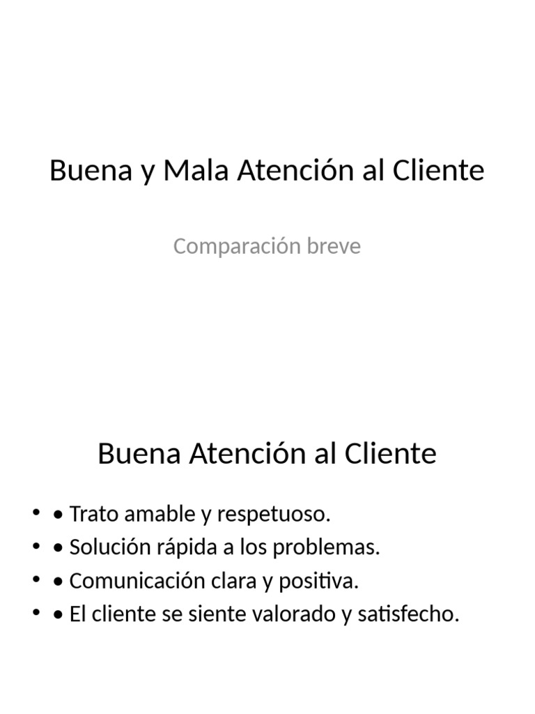 Buena y Mala Atencion Al Cliente | PDF