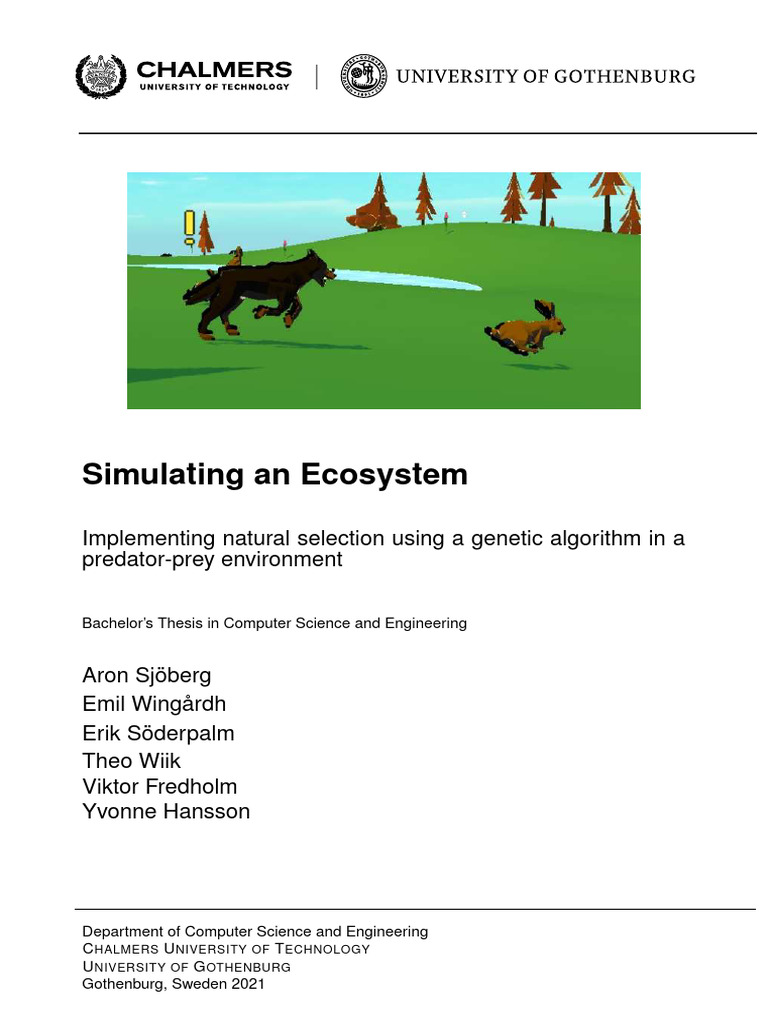 Simulating An Ecosystem | PDF | Natural Selection | Genetic Algorithm