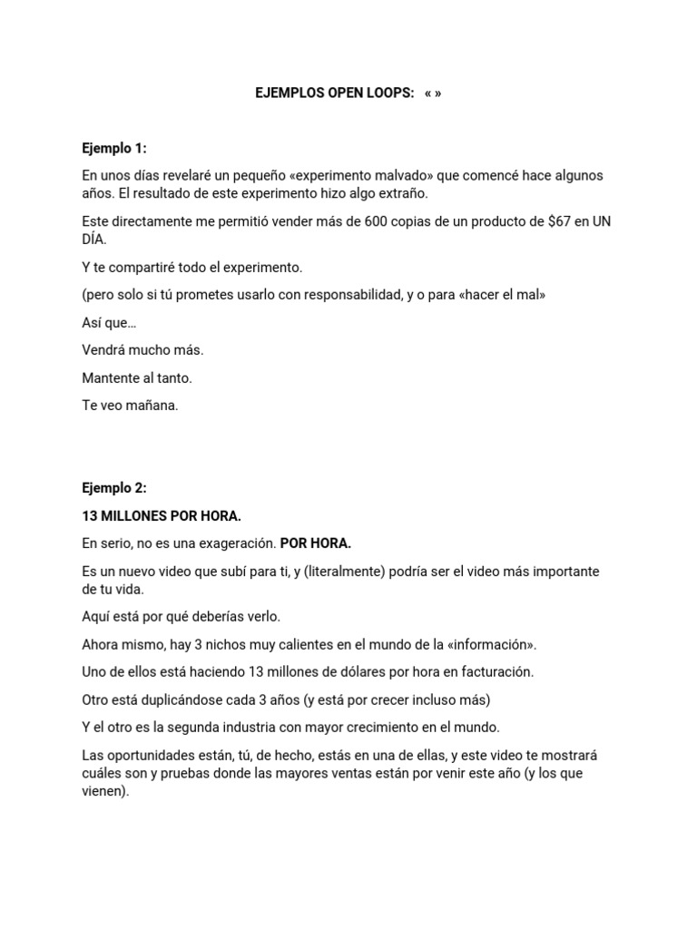 Estrategias Efectivas de Open Loops | PDF