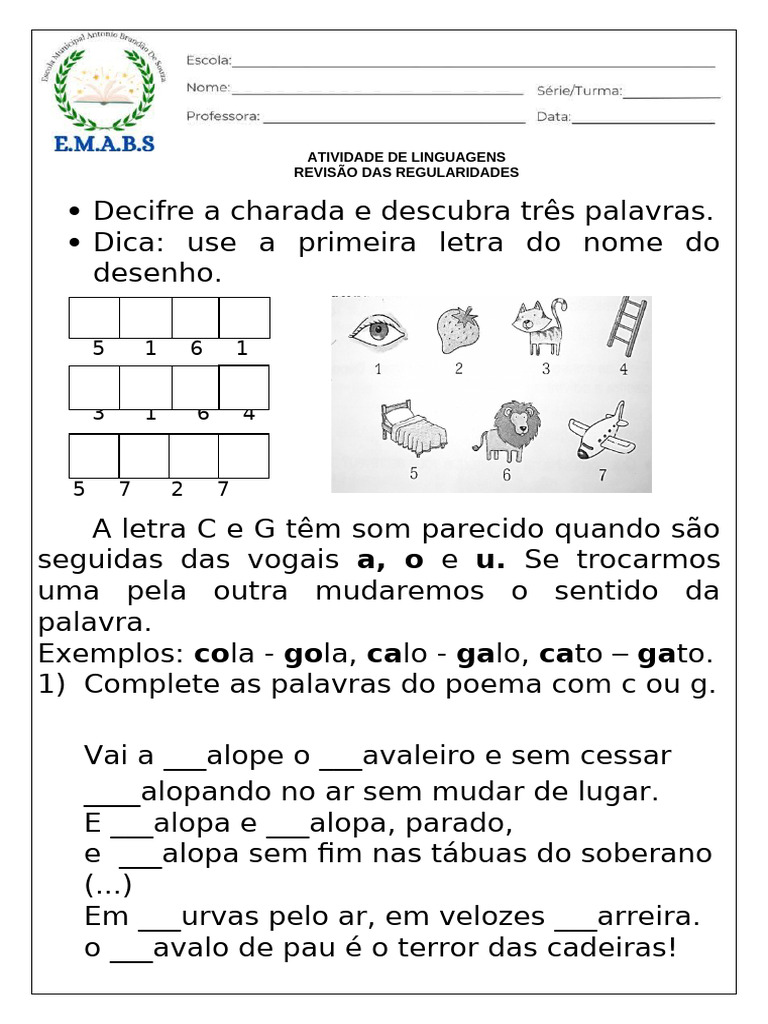 Atividade de Linguagens: C e G | PDF