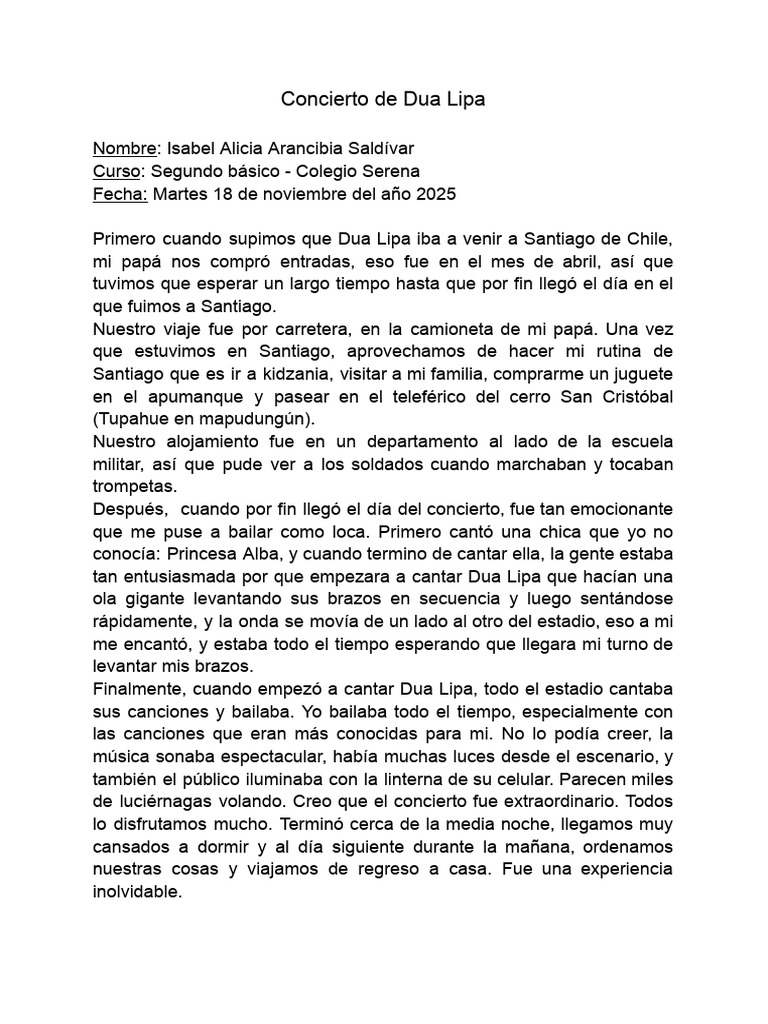 Concierto de Dua Lipa | PDF